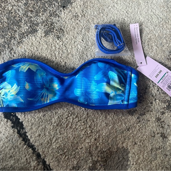 wild fable | Swim | Wild Fable Blue And Yellow Bikini Bandeau | Poshmark